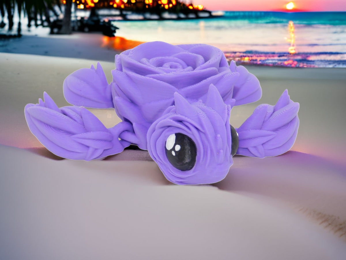 3D Articulated Rose Sea Turtle – Anesidora Handmade